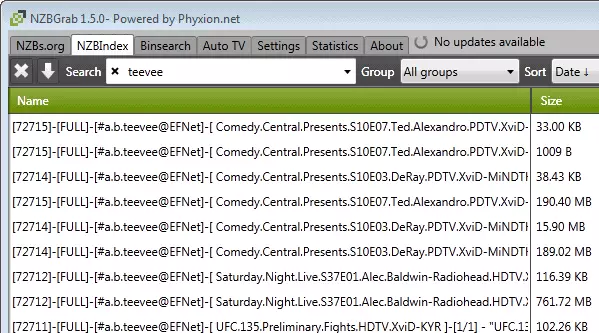 NZBGrab, Desktop Search ສໍາລັບ Usenet NZBs