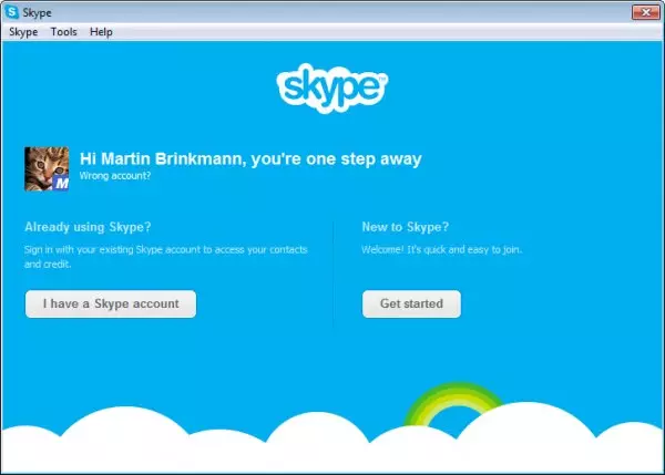 vincular cuenta de skype