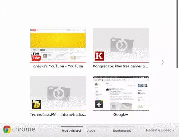 Chrome இன் புதிய தாவல் பக்கம் மறுவடிவமைப்பு செய்யப்பட்டது, இப்போது பக்கமாக்கப்பட்டது