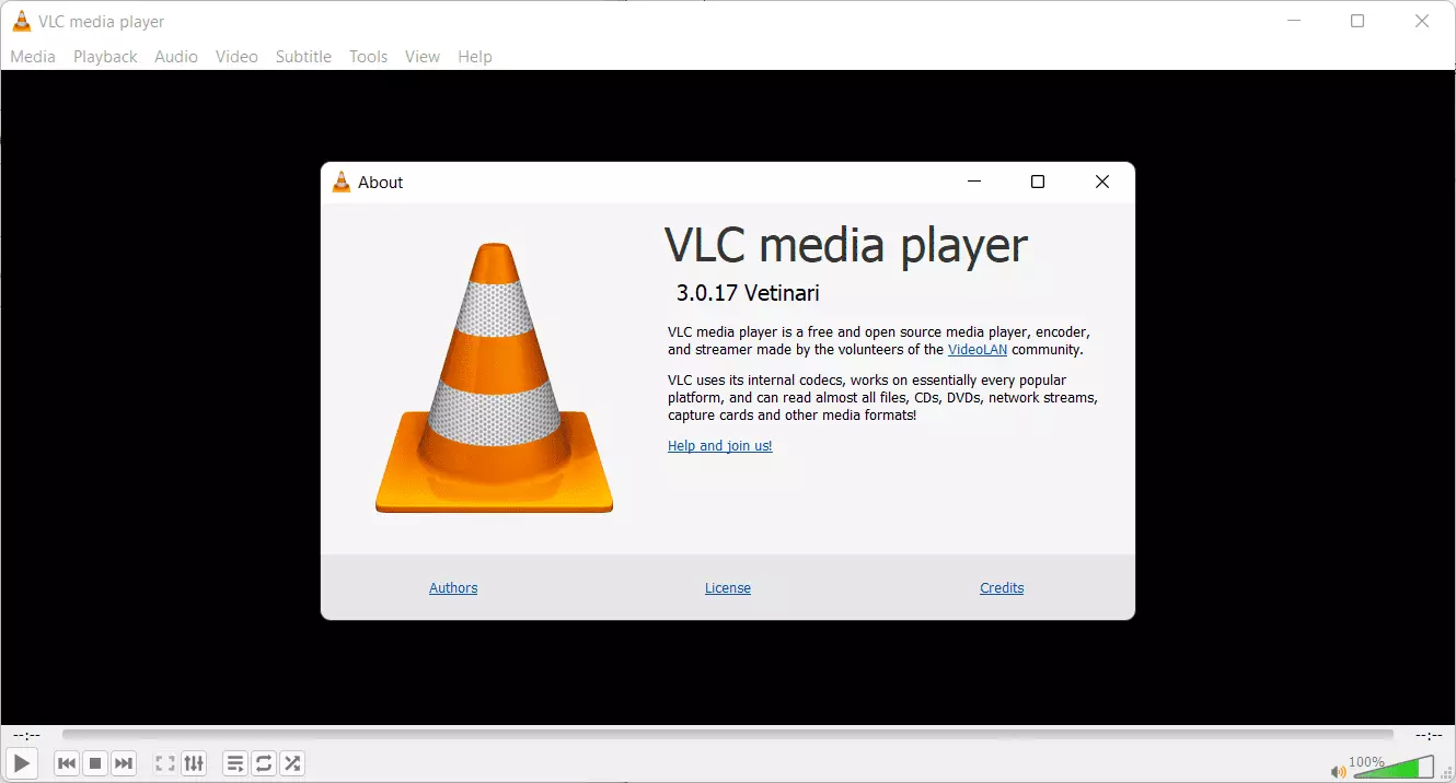 pemutar media vlc 3.0.17