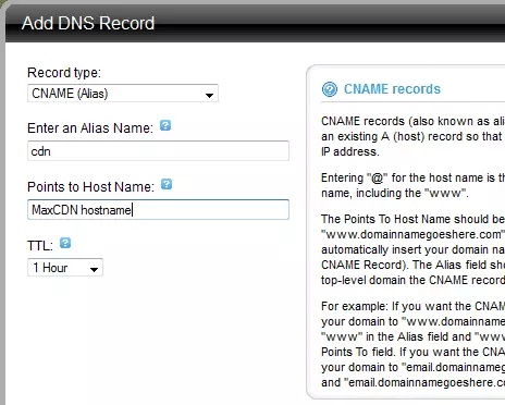 cdn cname record