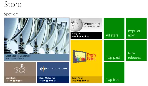 Vista previa del lanzamiento de la tienda de Windows 8