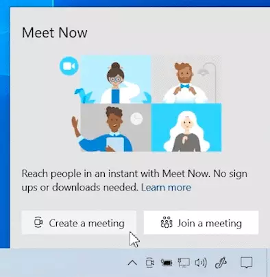 Cad é Meet Now i Windows 10 agus conas é a dhíshuiteáil