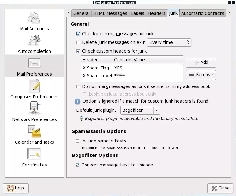 Użyj Bogofilter, aby lepiej wykrywać śmieci w Evolution