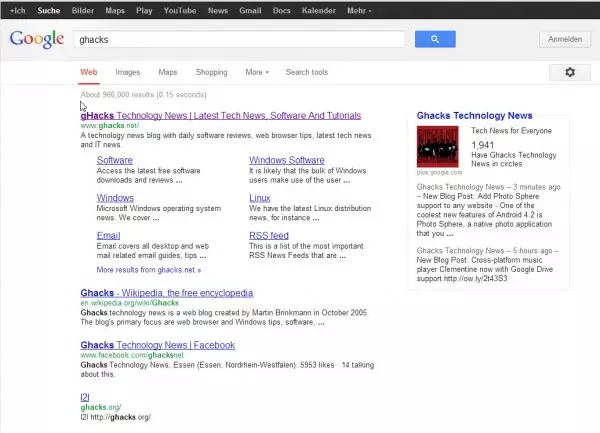 neue Google-Suchwerkzeuge an der Spitze