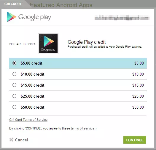 google play store kredit