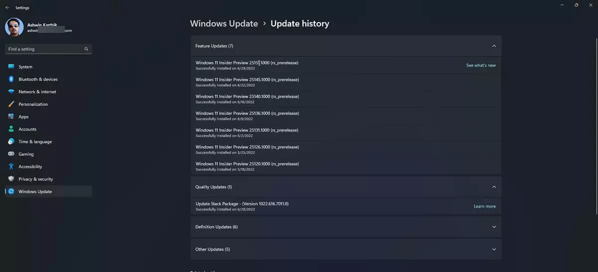 Windows 11 Insider Preview Build 25151