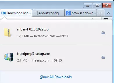 firefox download panel