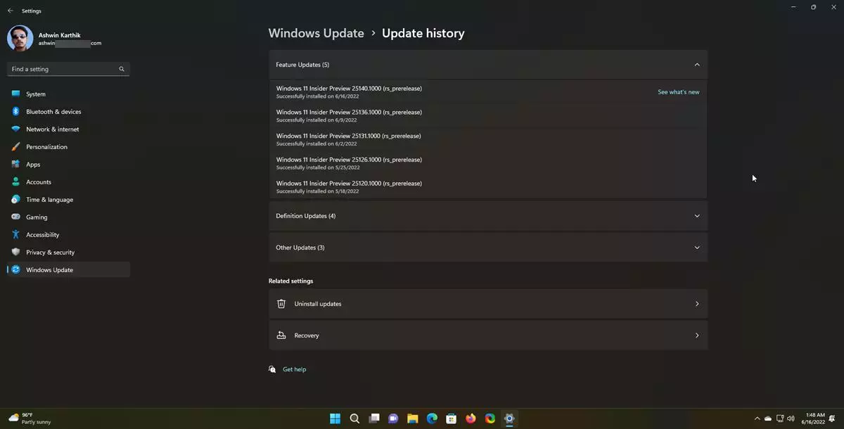 Chii chitsva mukati Windows 11 Insider Preview Vaka 25140