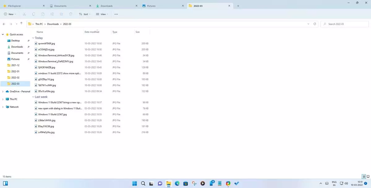 File Explorer Tabs dina Windows 11 Vérsi 22H2