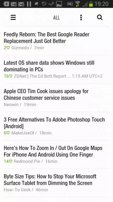 feedly မိုဘိုင်းအက်ပ်