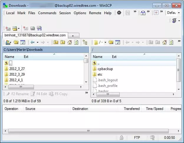 تم إصدار WinSCP 5.1