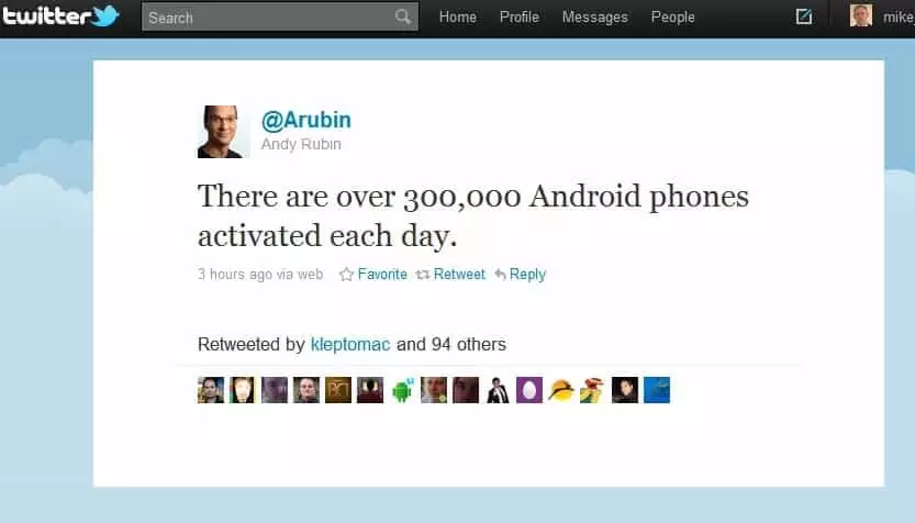 يتم تنشيط أكثر من 300000 هاتف يعمل بنظام Android كل يوم