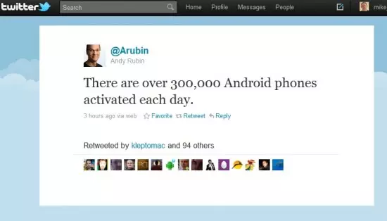 Máis de 300.000 teléfonos Android están sendo activados todos os días 3863_1