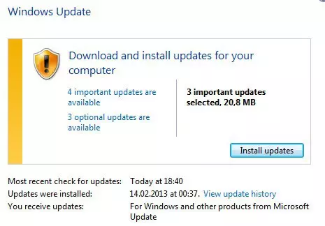 cập nhật windows tháng 3 năm 2013