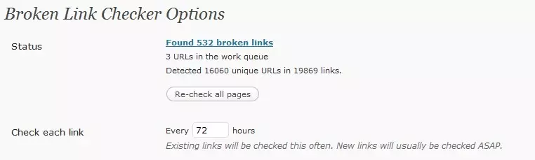 WordPress Broken Link Checker