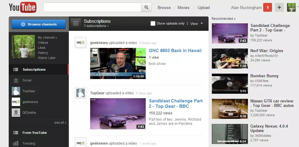 Zougang YouTube Experimentell Design vun all Browser