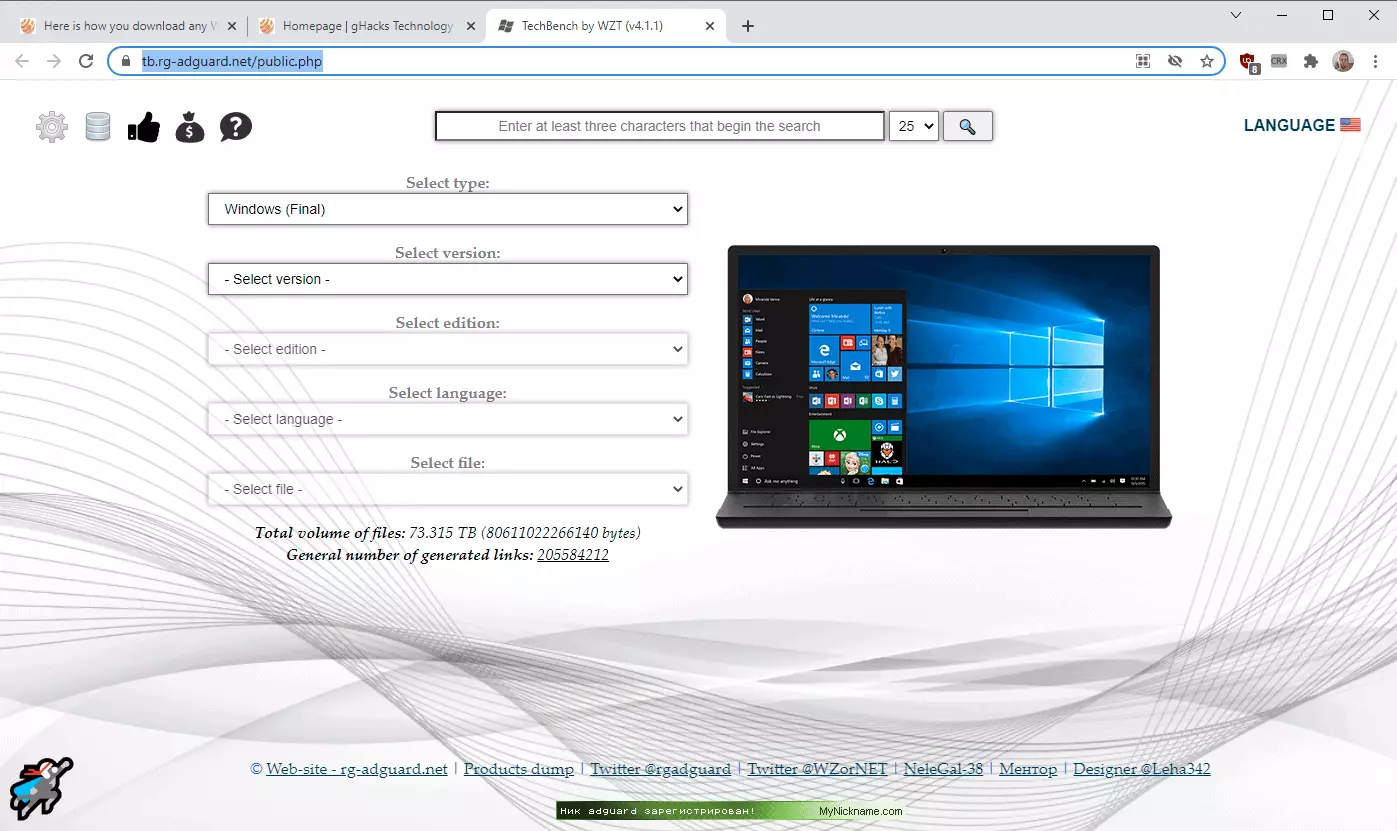 sitio web de techbench descargar windows 11