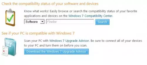 Centrul de compatibilitate Windows 7