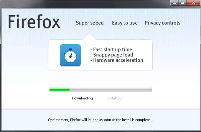 Firefox สำหรับ Windows ได้รับตัวติดตั้งเว็บ