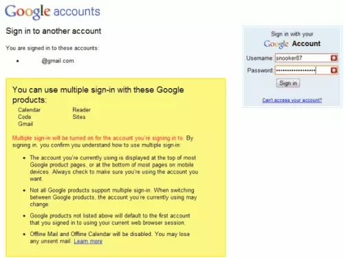 gmail multiple login