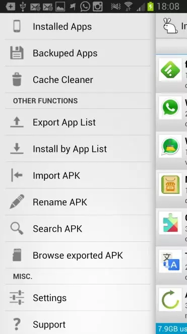 gestionnaire d'applications Android