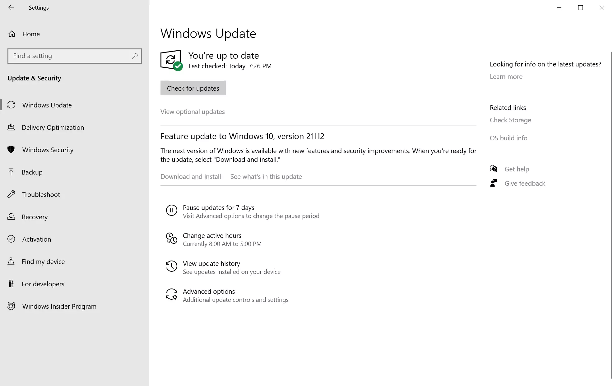 Le Windows 10 Novema 2021 Fa'afouga ua avanoa nei (Windows 10 version 21H2)