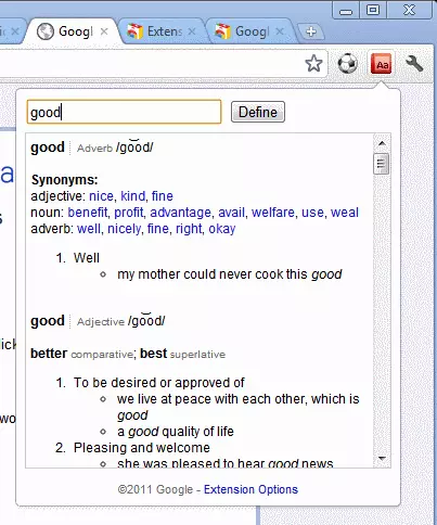 wyszukiwanie słownika google