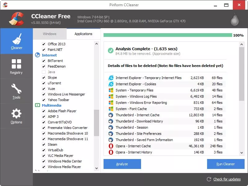 ccleaner 5.0.0 تحديث