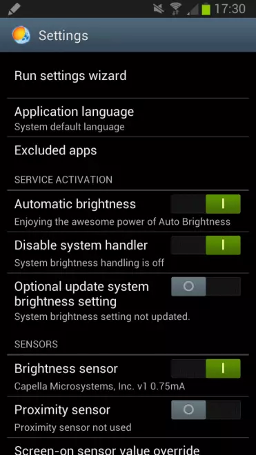 application de luminosité android