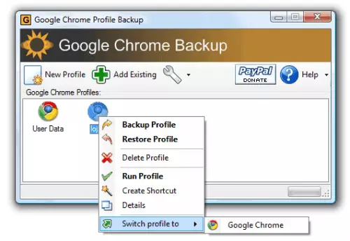 Google Chrome-Sicherung