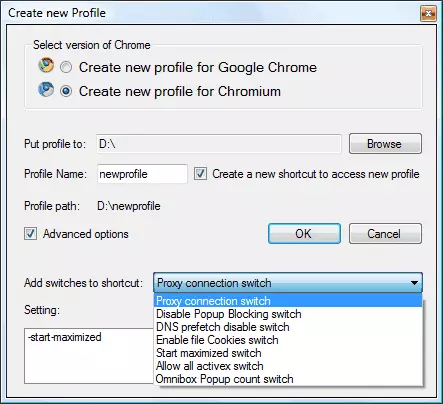 google chrome profilləri