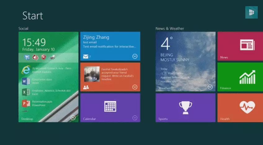 windows interactive na mga live na tile