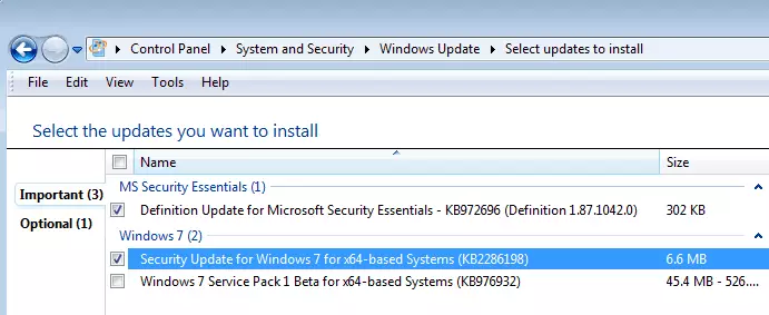 Windows Security update