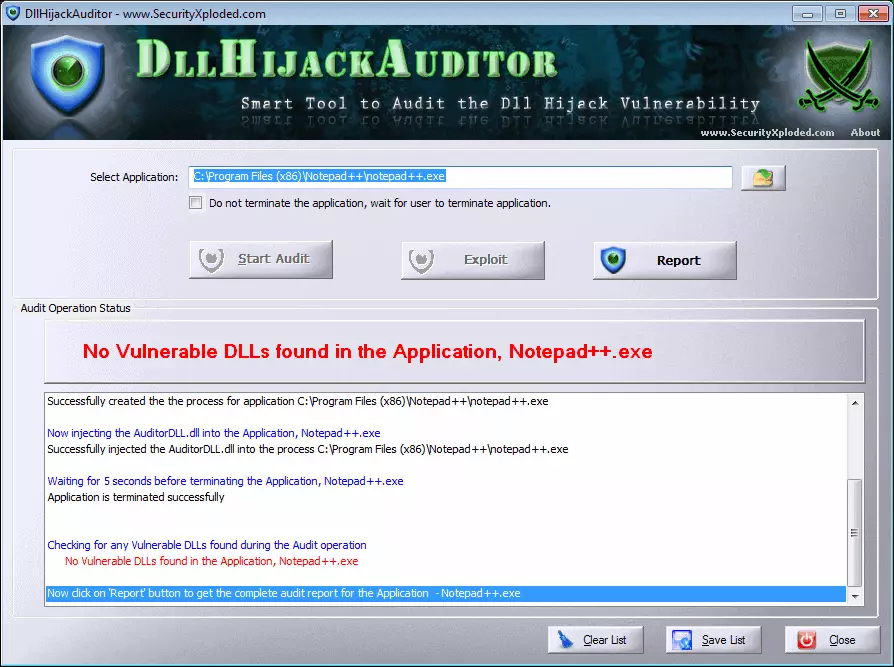 DLLHijackAuditor, Ṣayẹwo Awọn eto Fun Ailagbara Hijack DLL