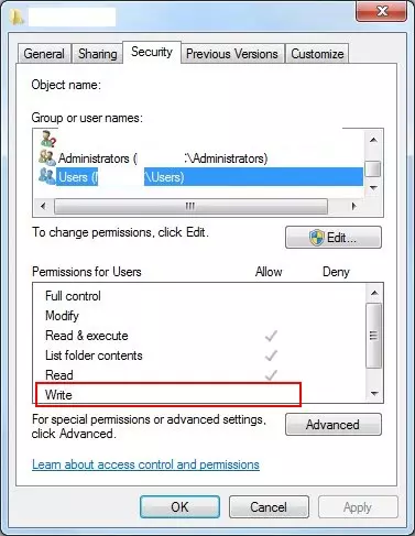 Correggi gli errori di scrittura di uTorrent in Windows 7