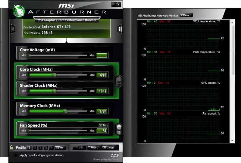 Vydaný MSI Afterburner 2.2.0