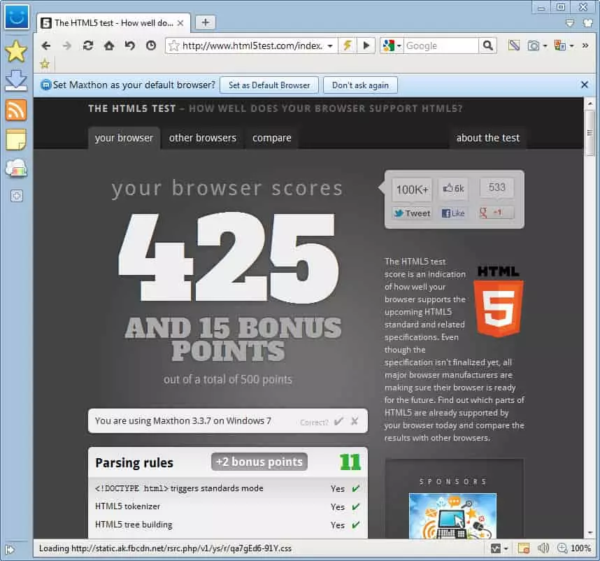 Maxthon: Шаарда жаңы HTML5 падышасы бар