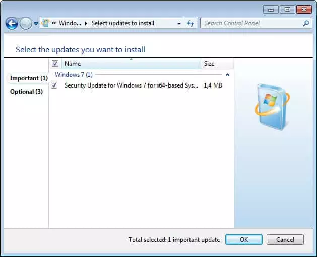 بىخەتەرلىك يېڭىلاش Windows 7