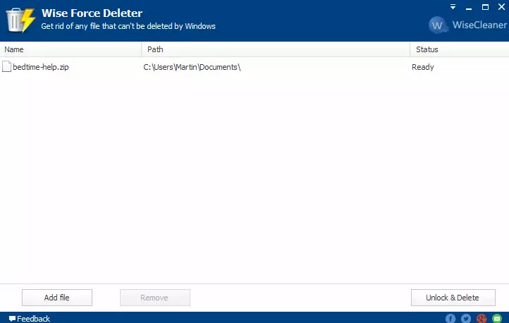 Wise Force Deleter : supprimer les fichiers Windows verrouillés