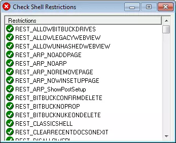 verificați restricțiile shell