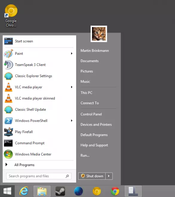 windows 8.1 bilowga menu