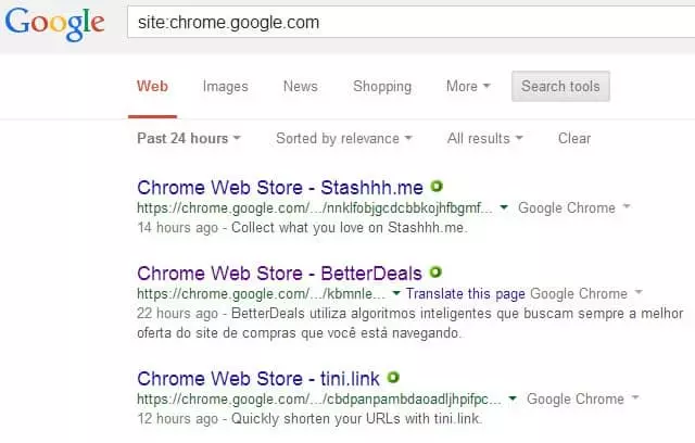 Chrome webwinkel recentheid