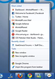 Google Chrome Windows 7 जंपलिस्ट