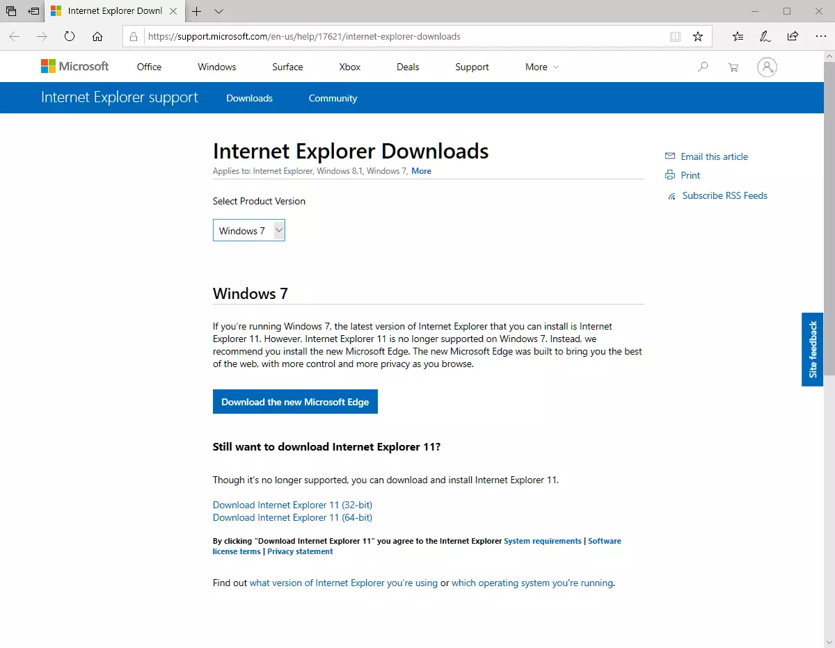 Internet Explorer 11 net stipe