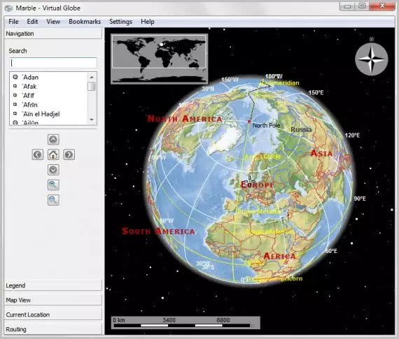 globo virtual de mármol