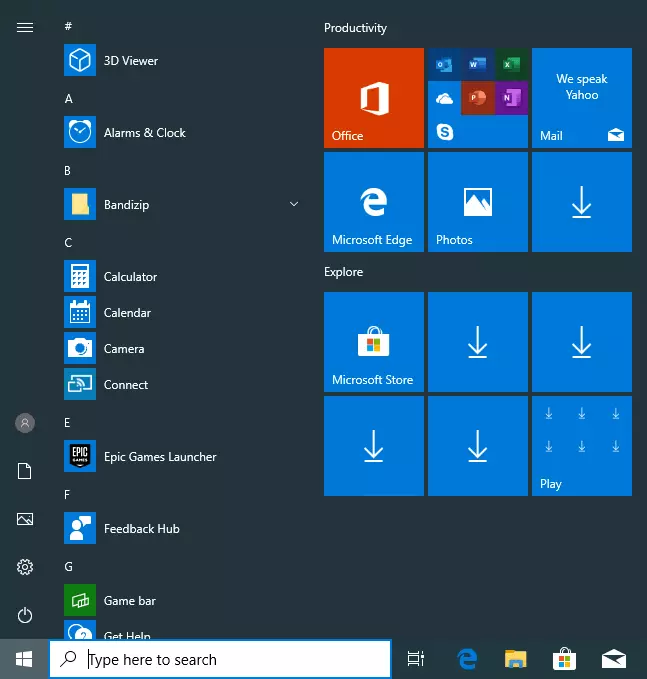 Windows 10 1903 rakenduste mängud