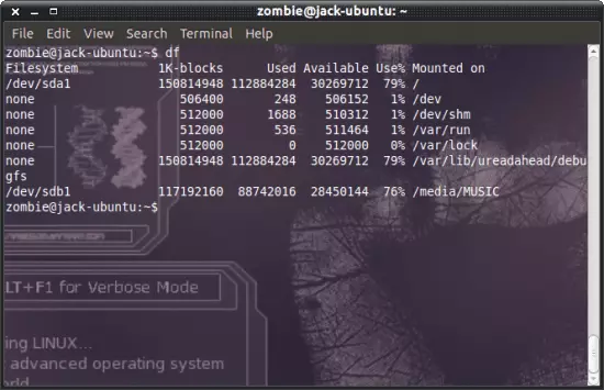 Ag baint úsáide as an ordú Linux df 5115_1