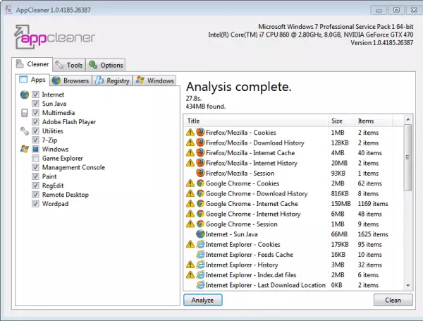 AppCleaner, Pembersih File Samentara Ti Anu Ngadamel UpdateStar