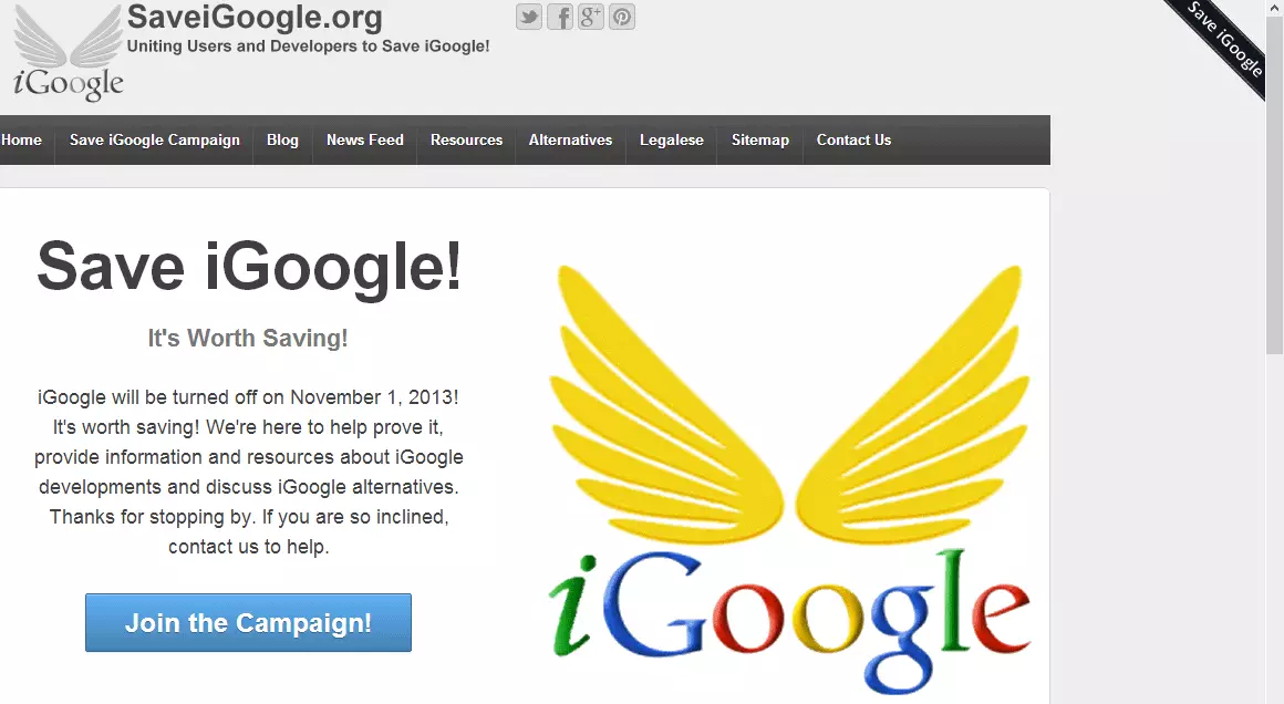 Tangisan Amarga Mundhut iGoogle lan Alternatif sing kasedhiya